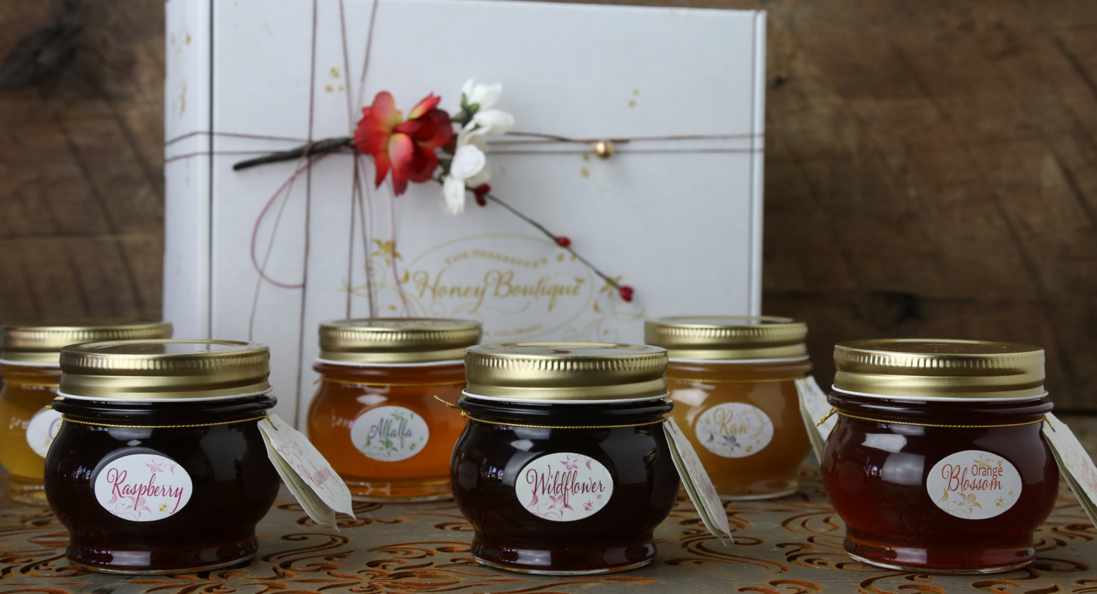 6 Pack Varietal Honey Gift Box - The Beekeeper's Honey Boutique